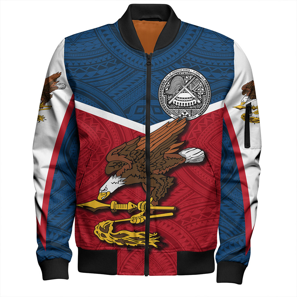 American Samoa Bomber Jacket Samoa Tribal Flag Sport Style | Polynesian.co