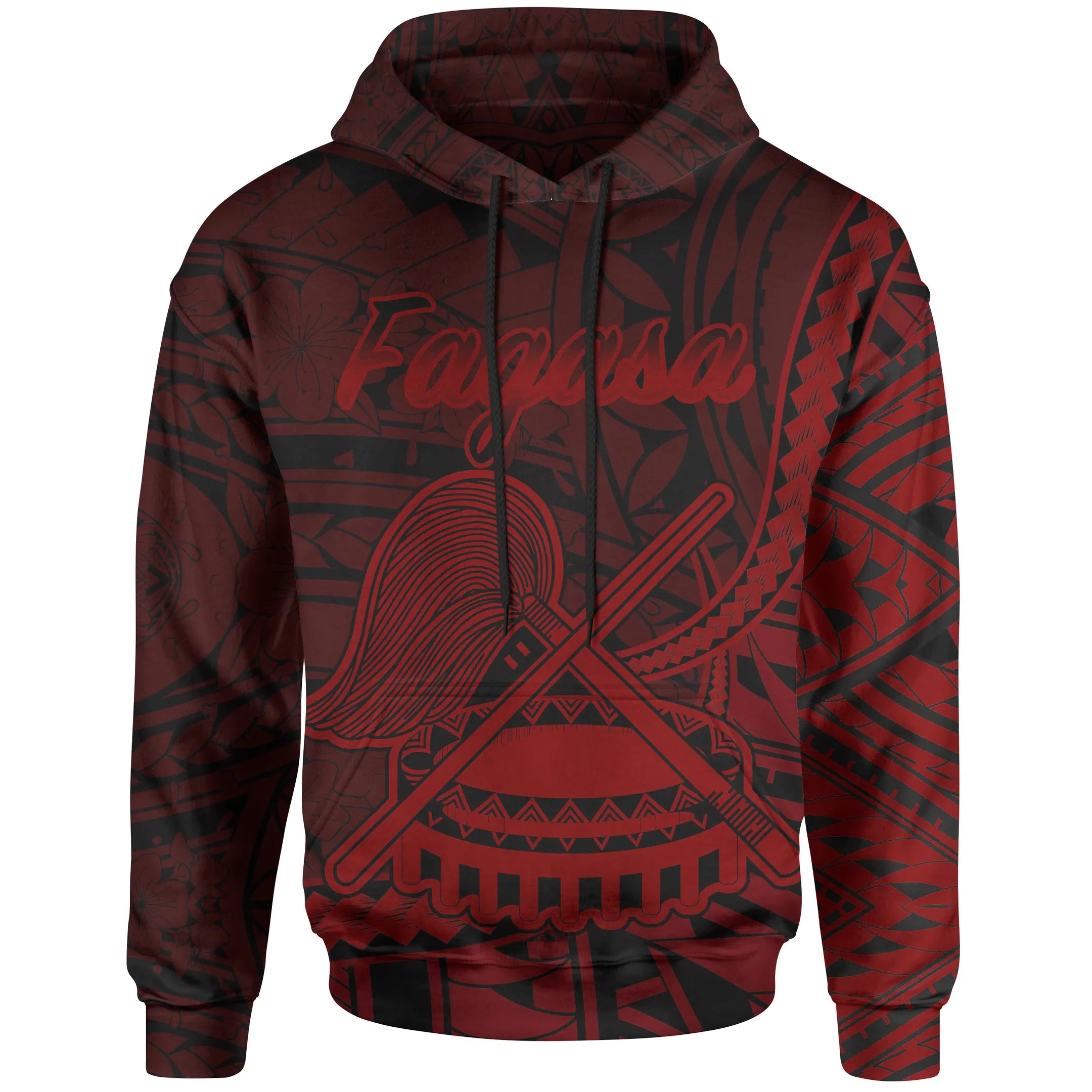 American Samoa Hoodie - Fagasa Polynesian Red Patterns | Polynesian.co