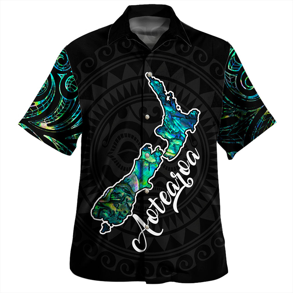 New Zealand Hawaiian Shirt Aotearoa Maori Tribal Map With Papua Shell ...