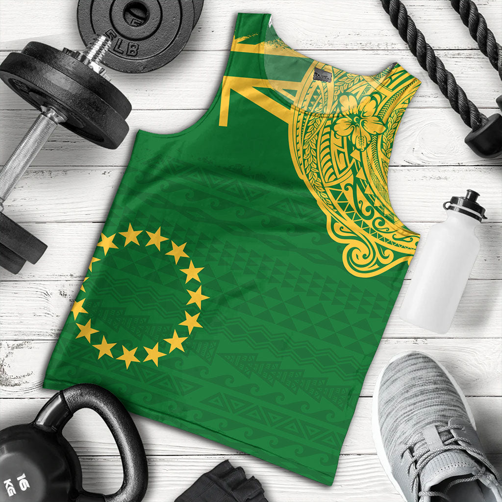 Cook Islands Tank Top Tribal Flag With Coat Of Arms | Polynesian.co