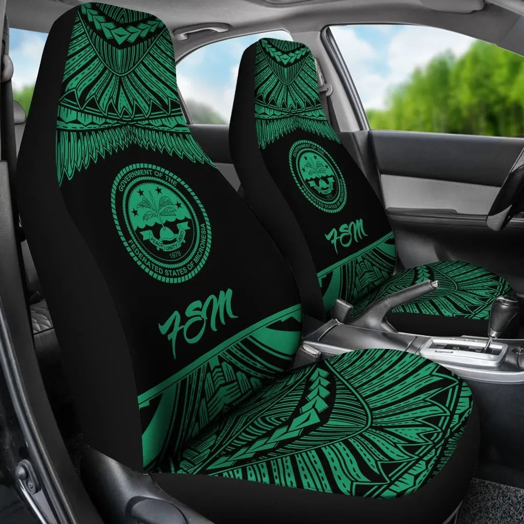 Federated States Of Micronesia Polynesian Car Seat Covers - Pride Green ...