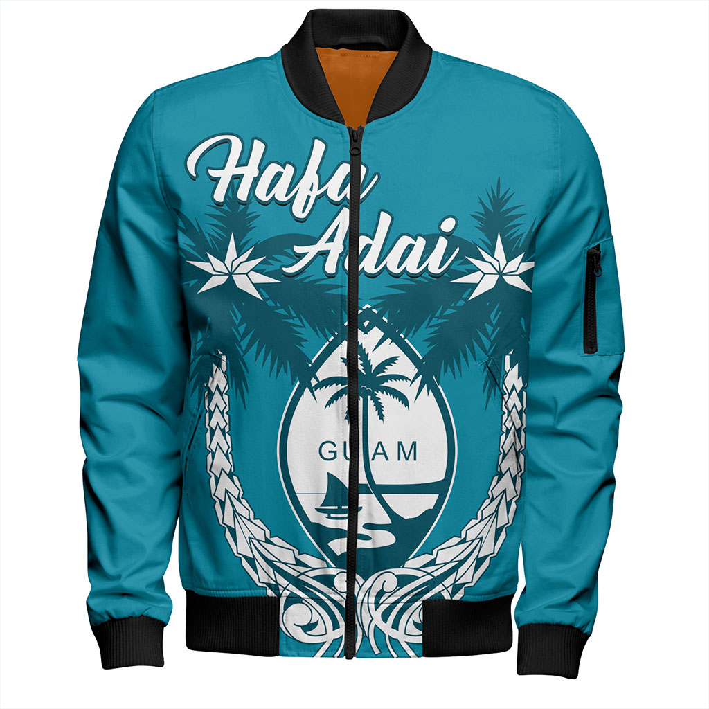 Guam Bomber Jacket Coconut Tree With Coat Of Arms | Polynesian.co