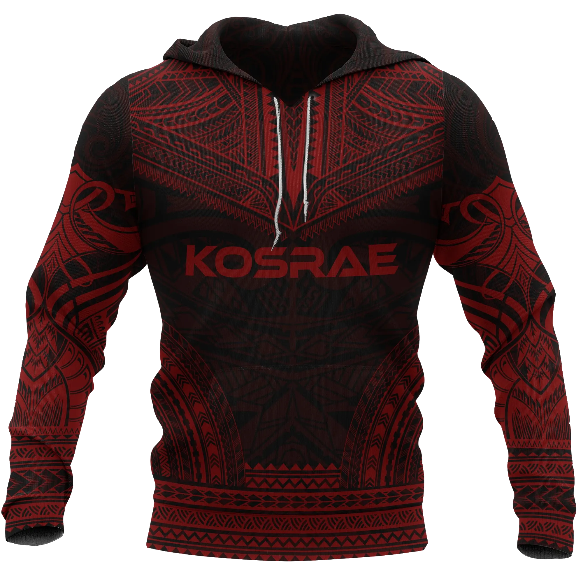Kosrae Polynesian Chief Hoodie - Red Version | Polynesian.co