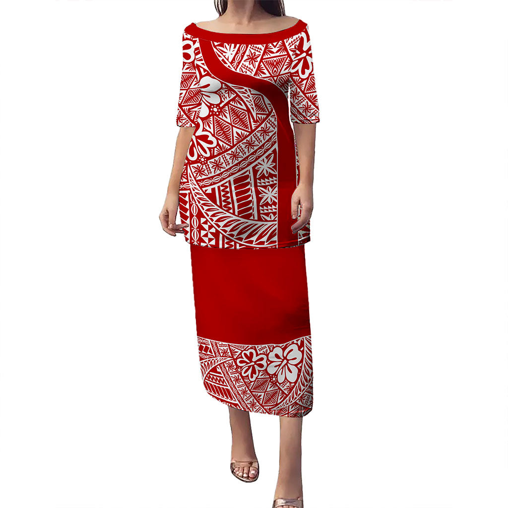 Tonga Puletasi Ngatu Pattern Curve Style | Polynesian.co