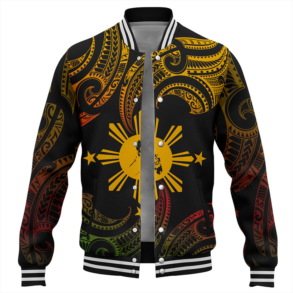 Philippines Filipinos Baseball Jacket Tribal Polynesian Wave Tattoo ...
