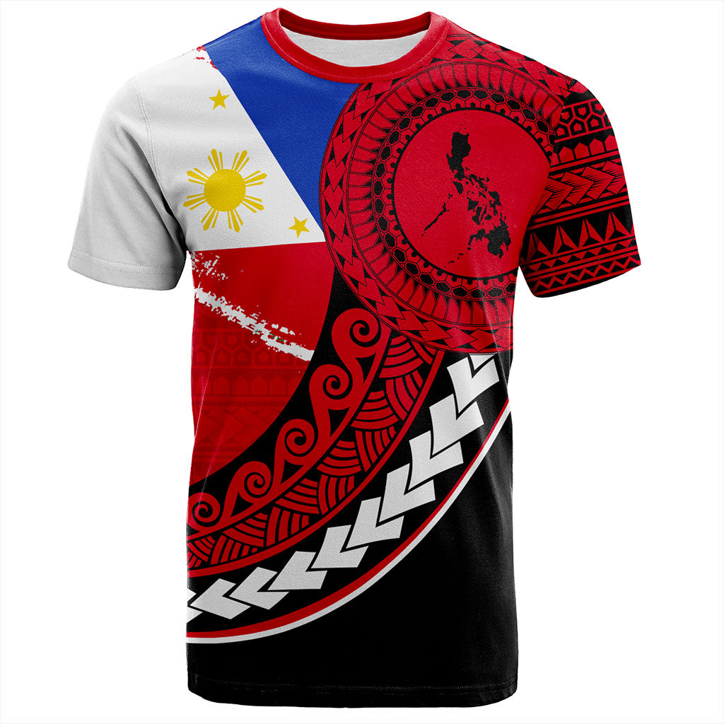Philippines Filipinos T-Shirt Flag And Map Pattern Circle Style ...