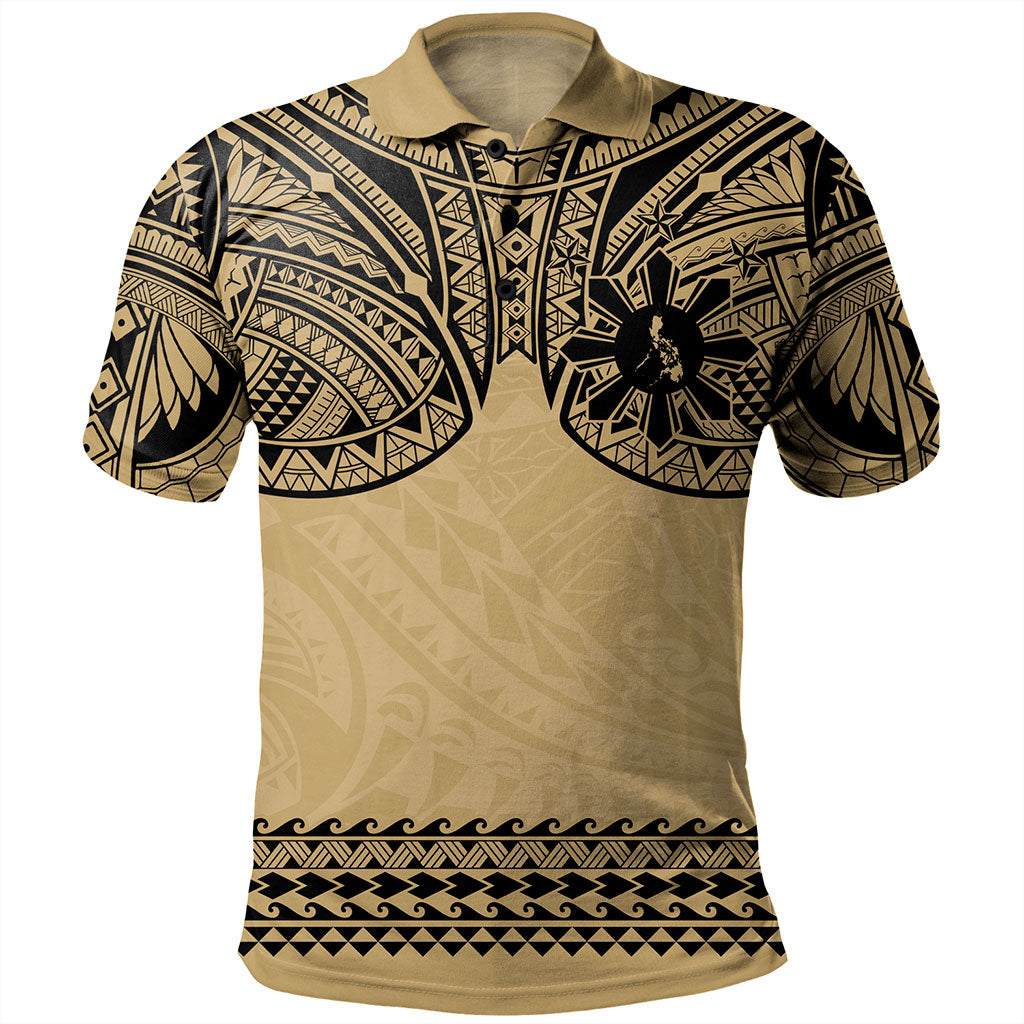 Philippines Filipinos Polo Shirt Polynesian Tribal Filipinos Tattoo Sun ...