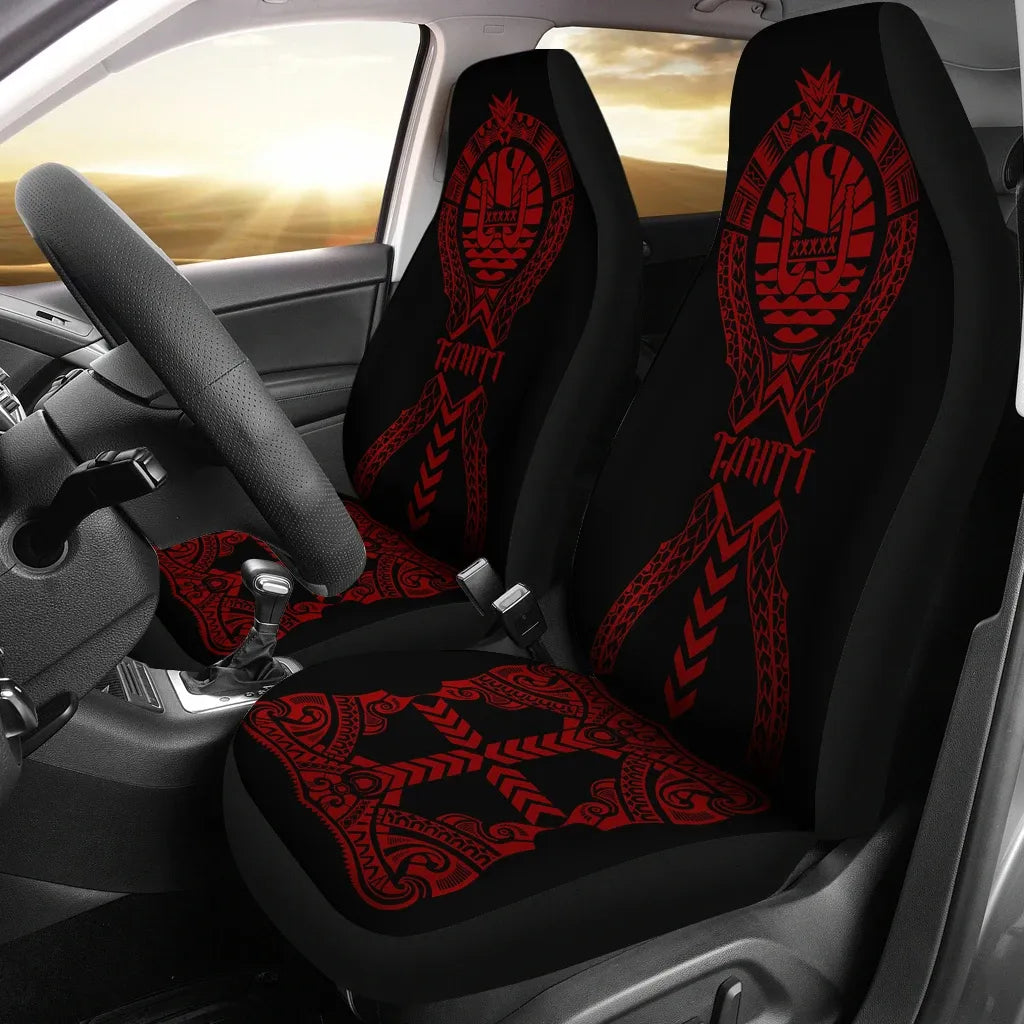 Tahiti Car Seat Covers - Tahiti Flag Polynesian Tribal Red | Polynesian.co