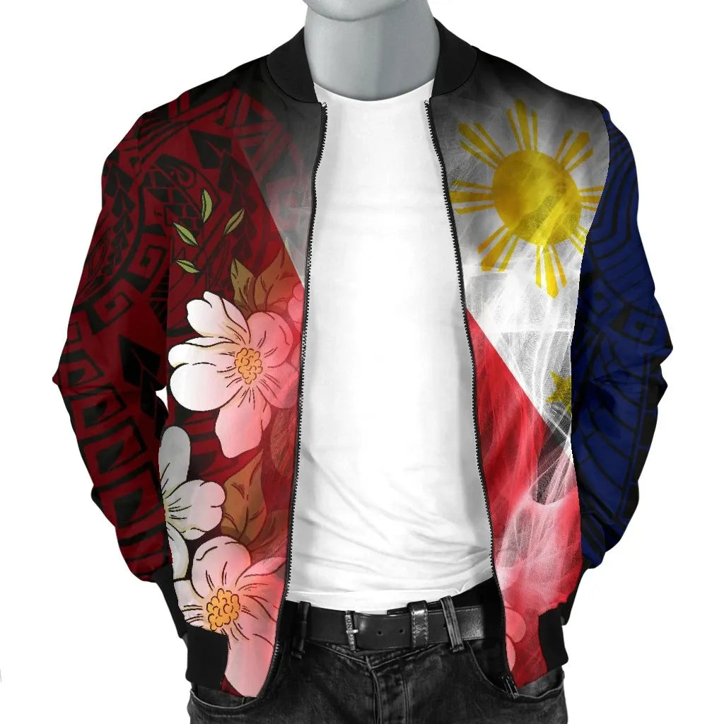The Philippines Bomber Jacket - Filipino Flag with Islander Patterns ...