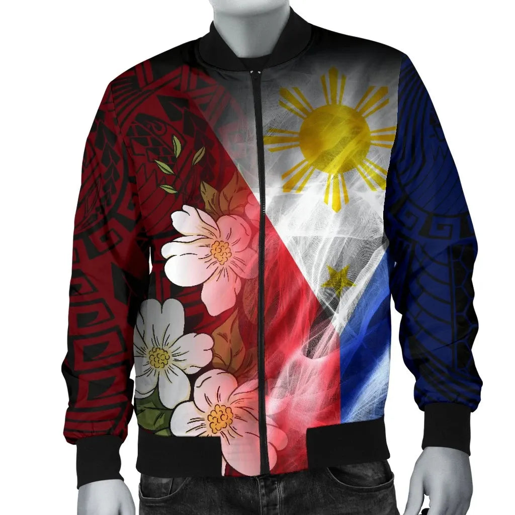 The Philippines Bomber Jacket - Filipino Flag with Islander Patterns ...