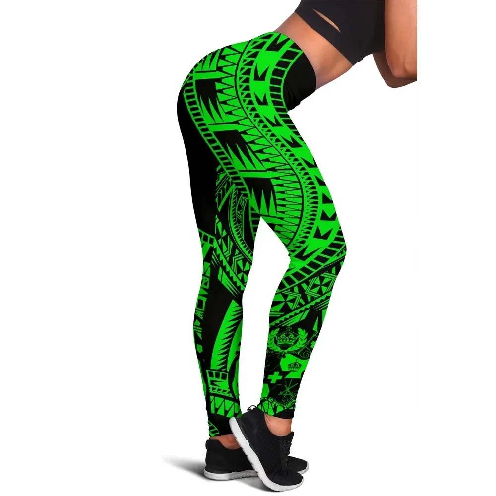Tonga Legging Polynesian Pattern Green | Polynesian.co