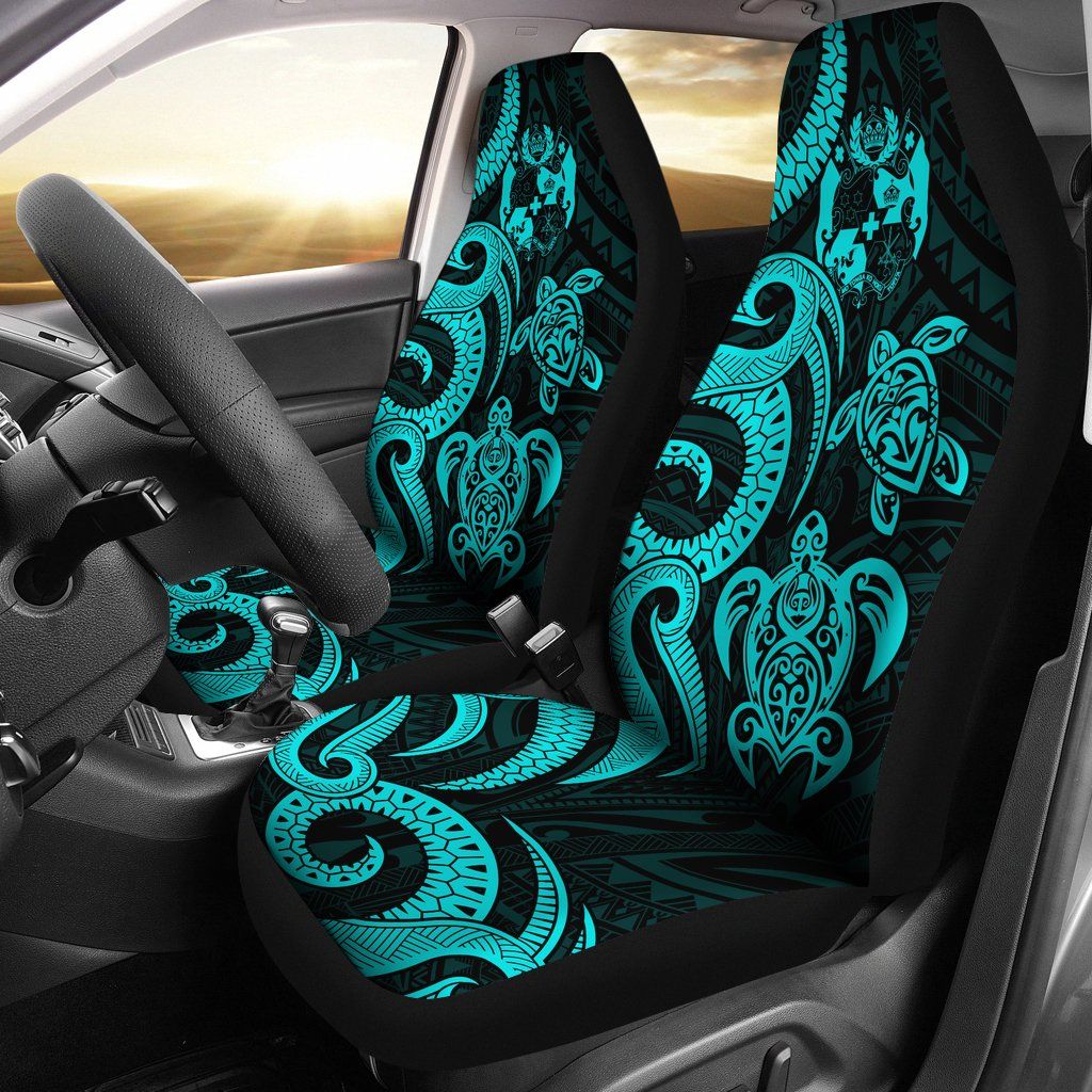 Tonga Polynesian Car Seat Covers - Turquoise Tentacle Turtle ...