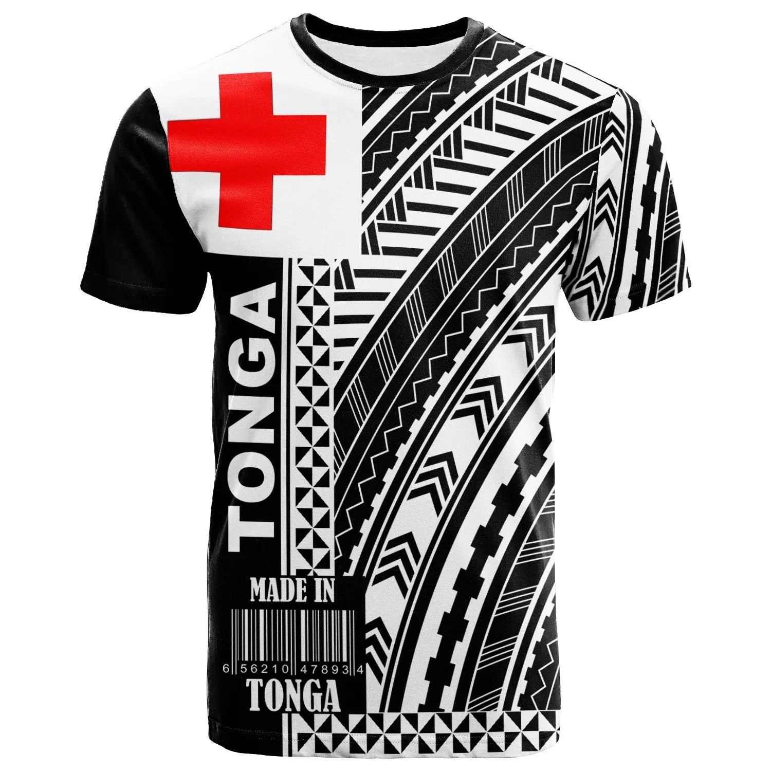 Tonga T-Shirt - Barcode Black Color | Polynesian.co